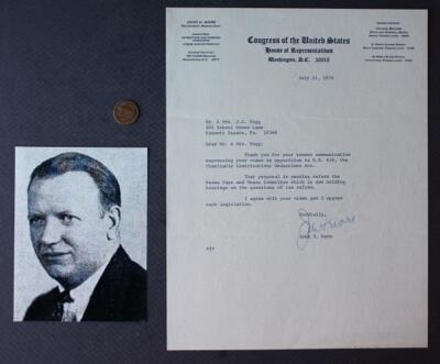 1970-75 Pennsylvania Congressman John H. Ware signed autographed letter ...