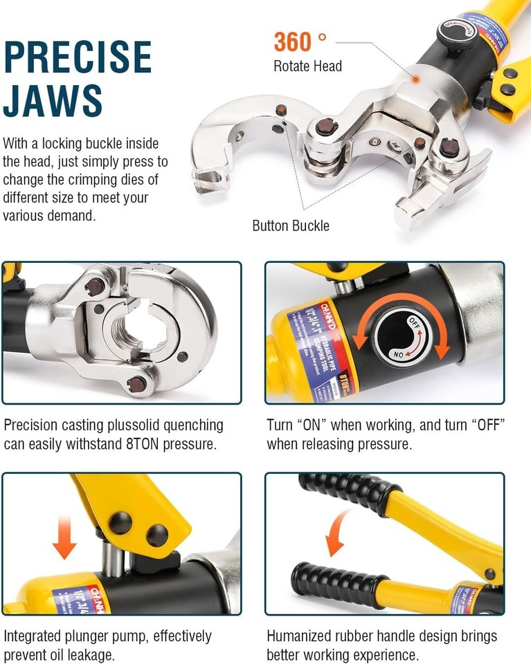 Hydraulic Copper Tube Crimping Tool,Copper Pipe Fittings Crimping ...