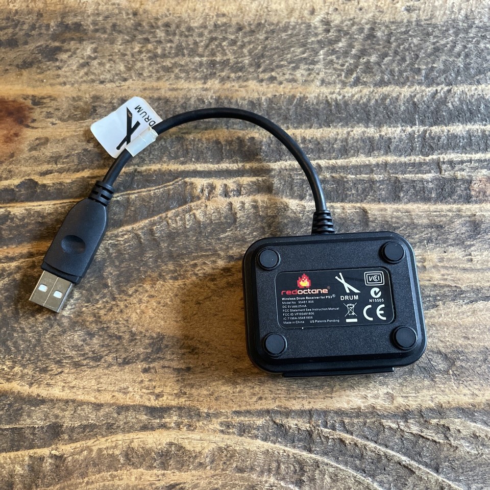 Guitar Hero Drum Dongle Receiver PS3 Wireless Red Octane 95481.806 ...