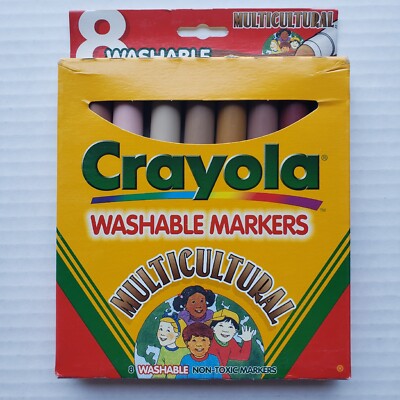 Vintage 1997 Crayola Multicultural Ethnic Skin Tones Washable Markers 8 ...