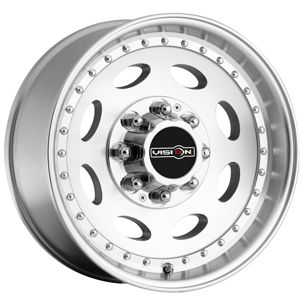 (Set of 4) Vision 81 Hauler 16x6 8x6.5" +0mm Machined Wheels Rims 16 ...