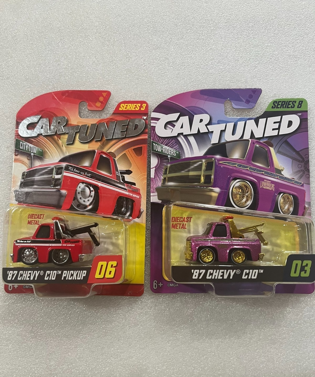 MGA CAR TUNED =lot of 2 ='87 CHEVY C10 TOW TRUCK = different colors | eBay