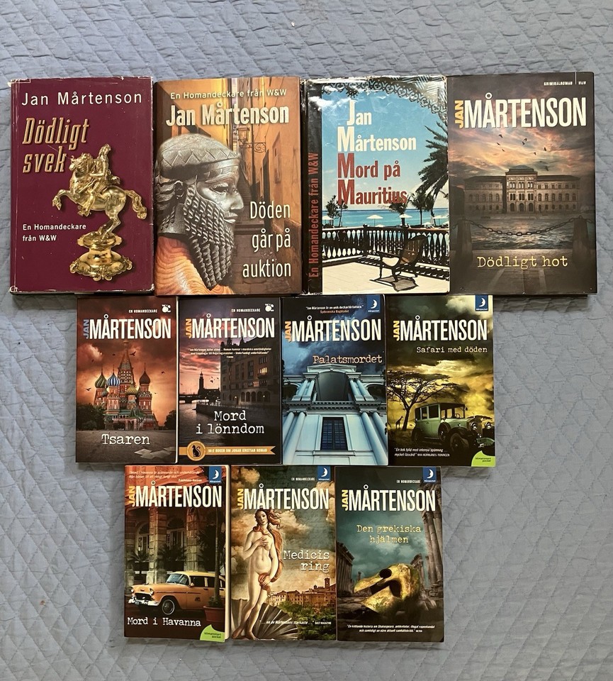 Lot of 11 Crime Books by Jan Martenson Swedish Language Hardcover ...