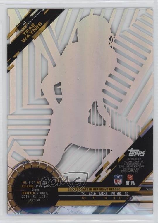 2015 Topps High Tek Pattern 6 Stripes/Grid Trae Waynes #43 Rookie RC | eBay
