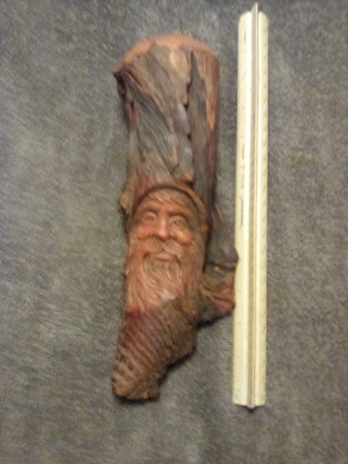 Forest Tree Wood Spirit Green Man Folk Art Carving One of a Kind FREE ...