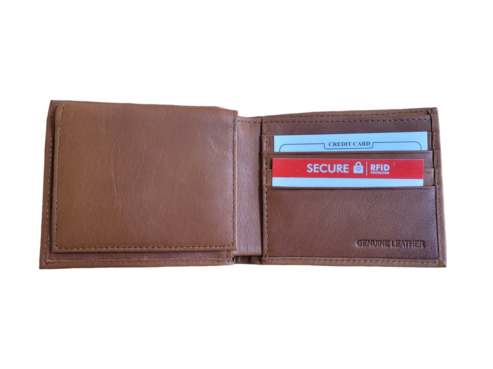 Masonic Genuine Tan Leather Bifold Wallet Mason Compass Freemason RFID ...