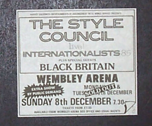The Style Council Internationalists Era Wembley 1985 Mini Poster Type ...