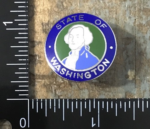 Vintage STATE OF WASHINGTON Seal Travel Souvenir Screwback Lapel Hat ...