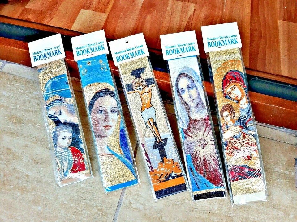 5pcs. Religious Catholic Bookmarks Virgin Mary Jesus Christ Tapestry ...