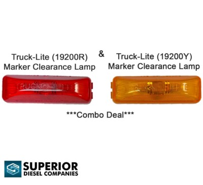 Truck-Lite (19200Y) + Truck-Lite (19200R) Marker/Clearance Lamp Combo ...