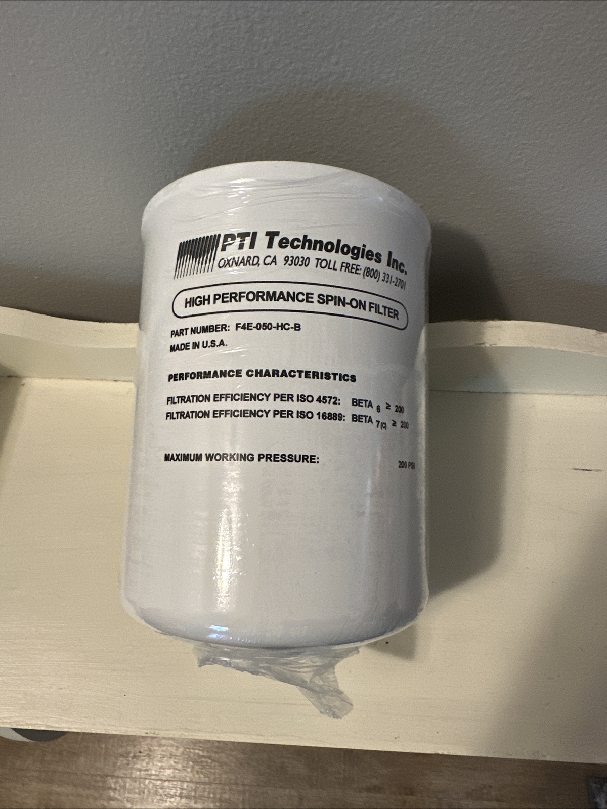 PTI F4E-050-HC-B Spin-On Filter Assembly 50gpm 14 bar 200 psi 1-1/2 ...