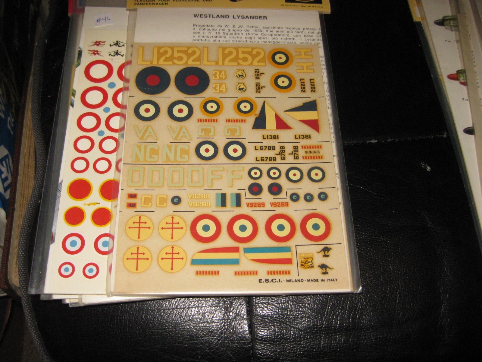 Westland Lysander and Britsol Blenheim decal sheet by ESCI in 1/72 ...