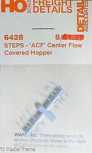 Detail-Assoc HO Steps ACF Center Flow Covered Hopper (8) - #6428 | eBay