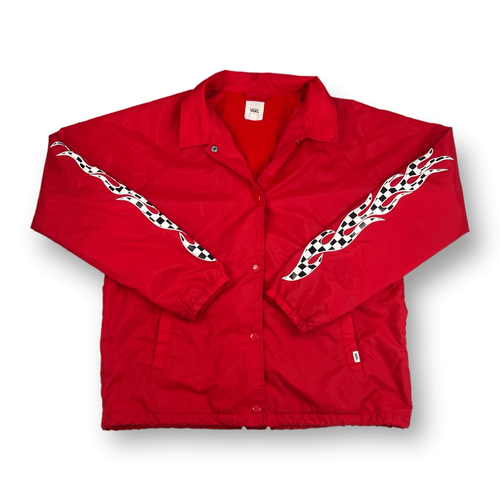 Vans Checkered Flame Snap Button Jacket Size Medium | eBay UK