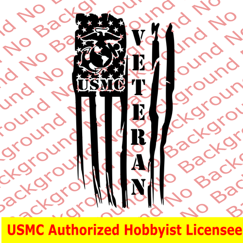VERTICAL Distressed America USMC Veteran Flag Vinyl Window EGA Decal ...