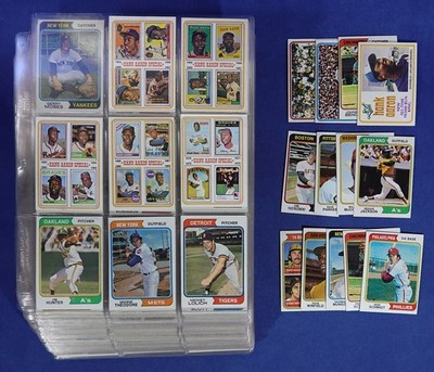 1974 TOPPS BASEBALL NEAR COMPLETE SET W/TRADED CHECKLIST & WRAPPERS ...