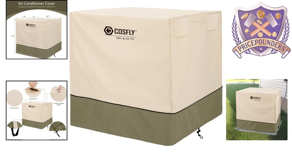 Air Conditioner Cover Outdoor Water Resistant Polyester Fits 36x36x39 ...