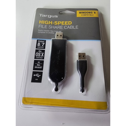 TARGUS High Speed File Share Cable Transfer Large Files Black NEW ...