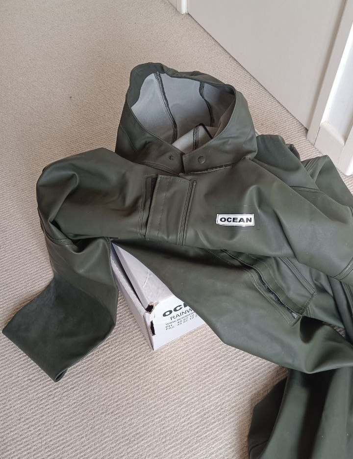 Ocean Rainwear Wader Suit LARGE - Offshore PVC Waterproof Coverall ...