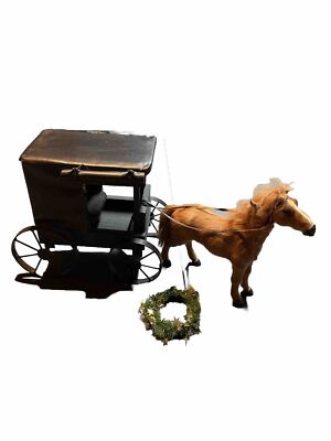 Vintage Large horse and doll carriage Metal Wheels Set 13” Tall ...