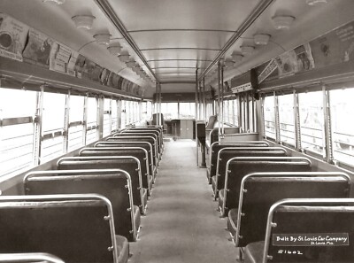 New style PCC Streetcar Interior St. Louis Car Co., Chicago IL 1940s 5 ...