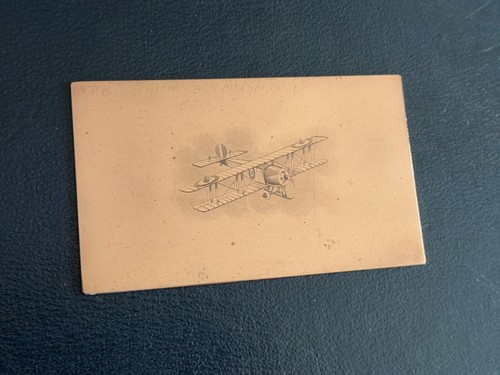Antique / Vintage First RAF Aircraft Engraving / Etching Copper ...