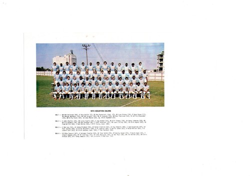 VINTAGE ORIGINAL 1973 HOUSTON OILERS 5x7 TEAM PHOTO PASTORINI MATUSZAK ...