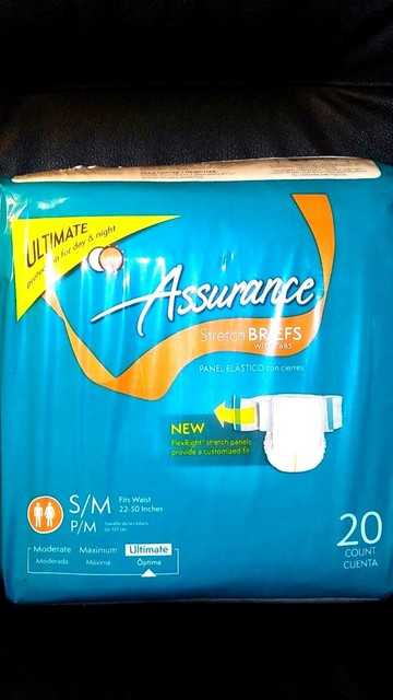 Assurance Stretch Briefs With Tabs Ultimate Absorbency S/m 20 Count (1 ...