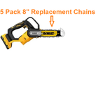 5 Pack Dewalt DCCS623B 8" Pruning Chainsaw Replacement Chains 3/8LP ...