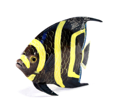 Hand Painted 6" Tropical Fish Statue Figurine Sculpture Black 5005 | eBay