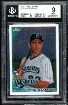 Mike Stanton Rookie Card 2010 Topps Chrome #190 BGS 9 (9 9.5 9.5 8.5 ...