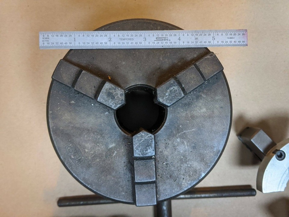 3 Jaw Lathe Chuck Weiler Lathe adaptor Heller 5 inch with T wrench ...