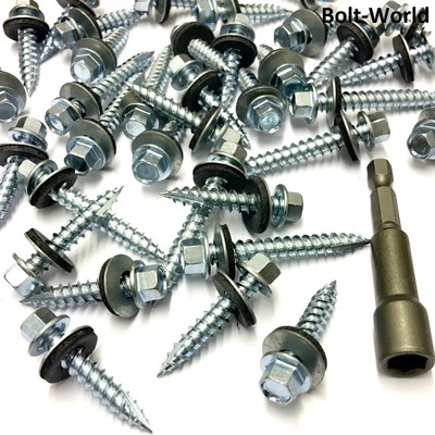6.3mm (14g) x 32mm CORRUGATED TIMBER TEK TEC ROOFING SCREWS - FREE TEK ...