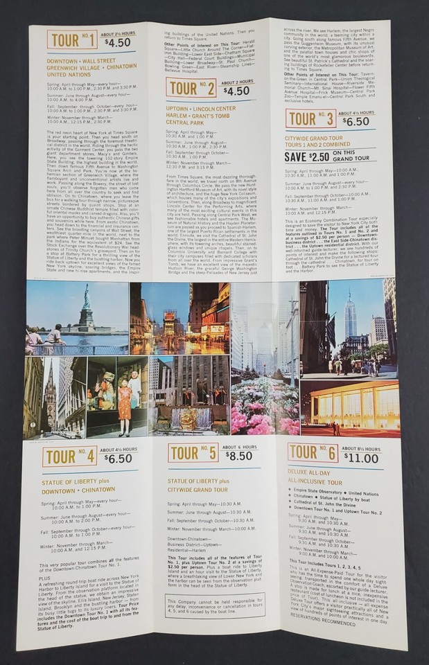 1960s New York City Shortline Bus Tours NY Sightseeing Vintage Travel ...