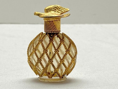 Nina Ricci Gold Filigree Miniature Perfume Bottle Single Dove Lid ...