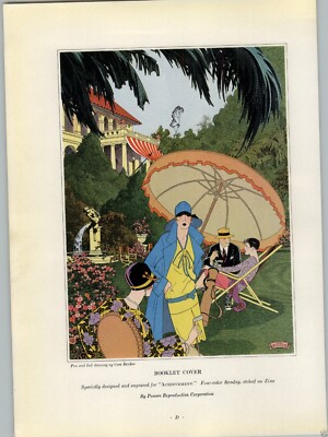 1927 PAPER AD Carl Becker Golf Scene Drawing Commercial Printing Award ...