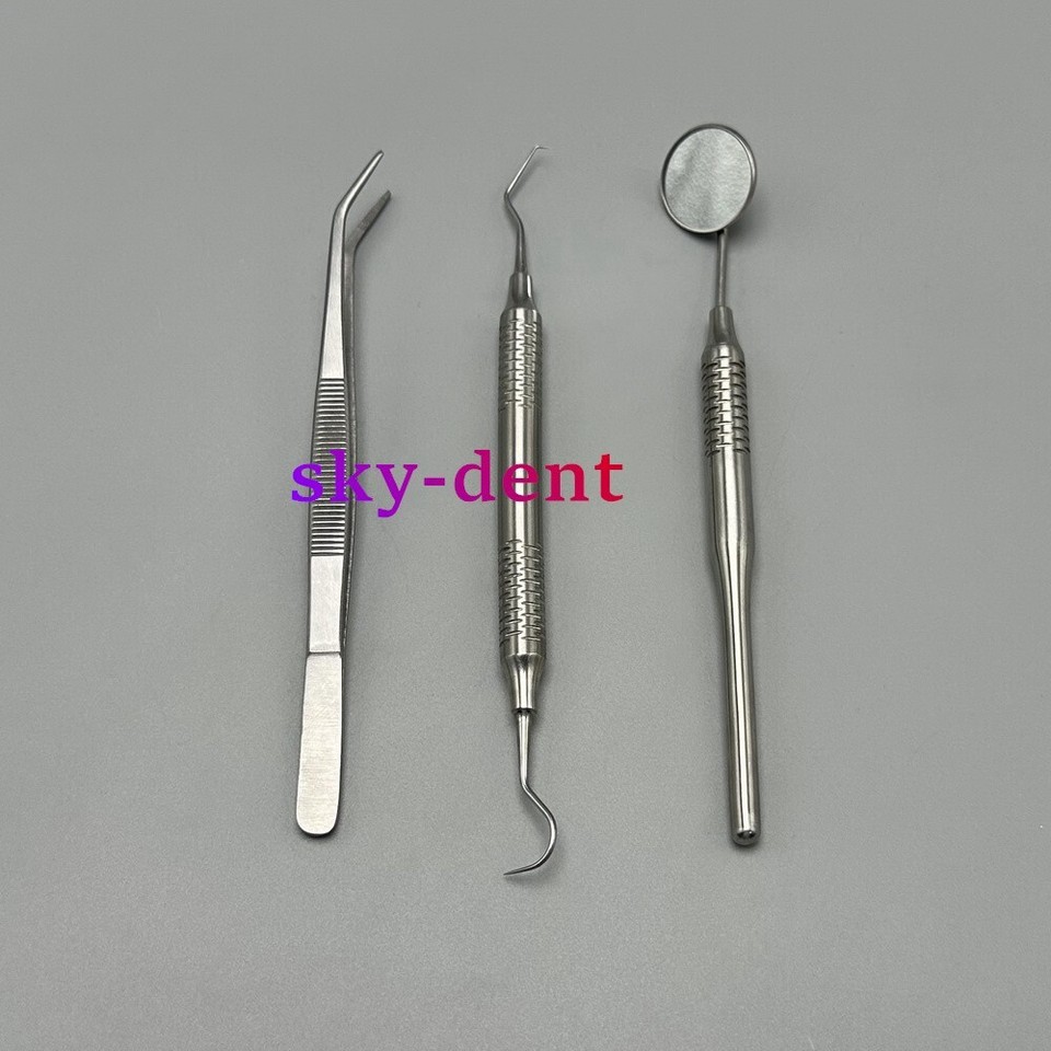 Basic Dental Instruments Stainless Steel Set Mouth Mirror Explorer ...