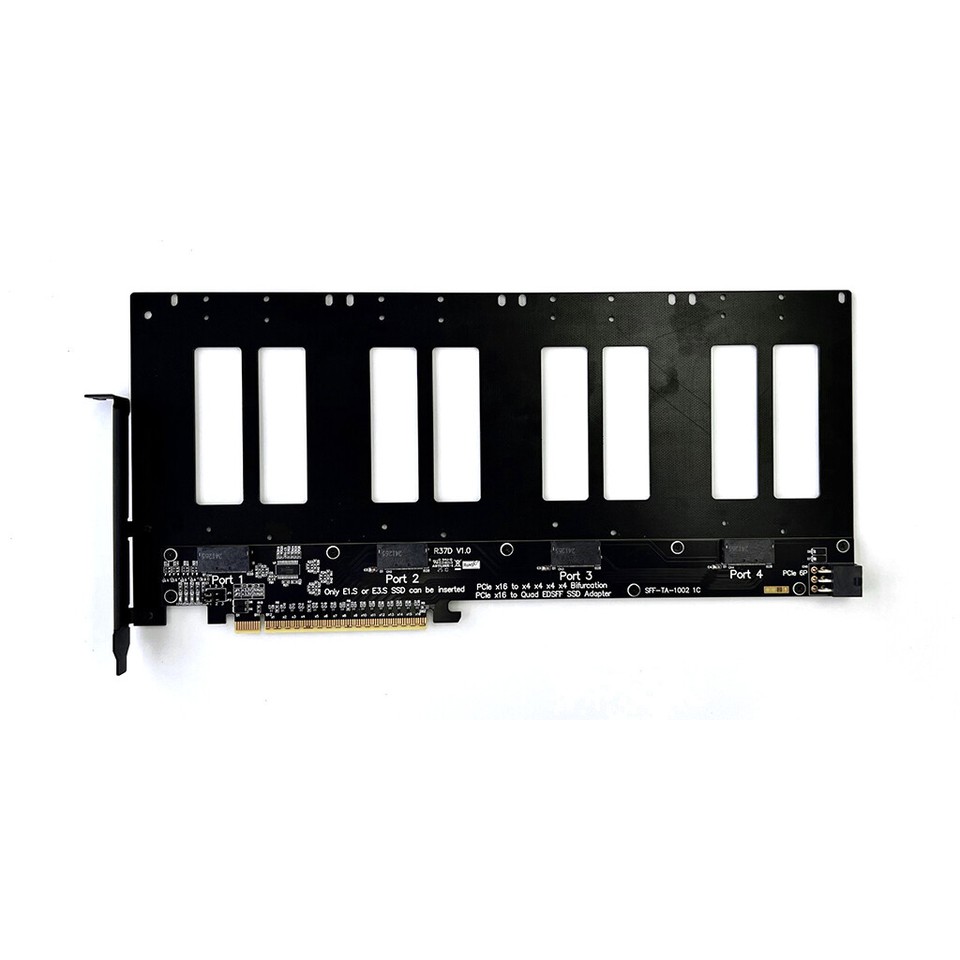 ADT-Link PCIe 5.0x16 to 4-Port U.2/EDSFF hard drive split adapter ...