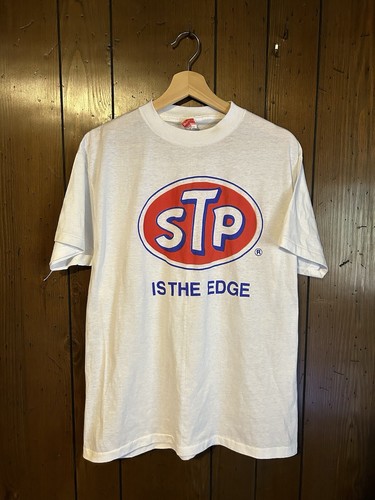 Vintage STP Is The Edge Motor Oil Shirt 80s XL White Single Stitch Made ...