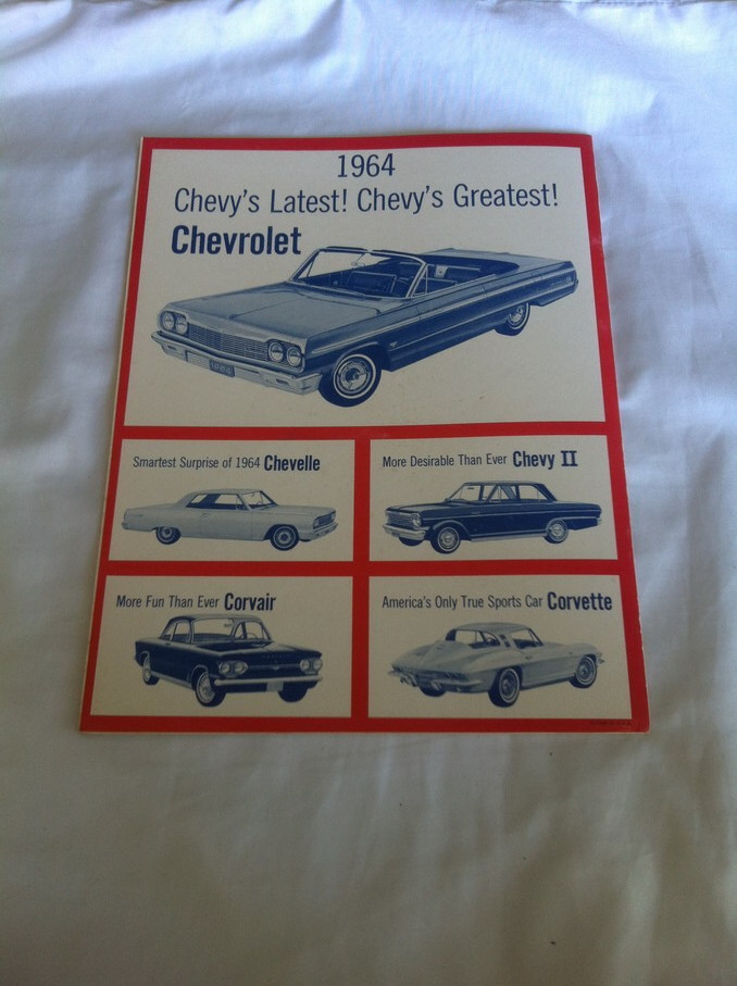 OEM FACTORY BROCHURE LITERATURE 1964 CHEVY CHEVROLET SONGS OF THE USA ...
