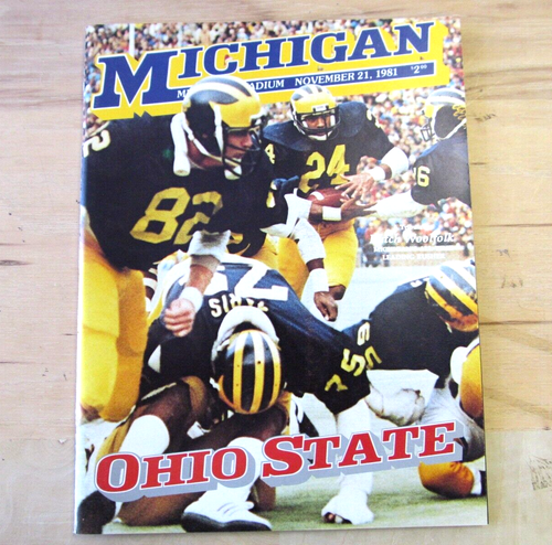 Michigan Vs Ohio State 11/21/1981 Football Program Tribute to Butch ...