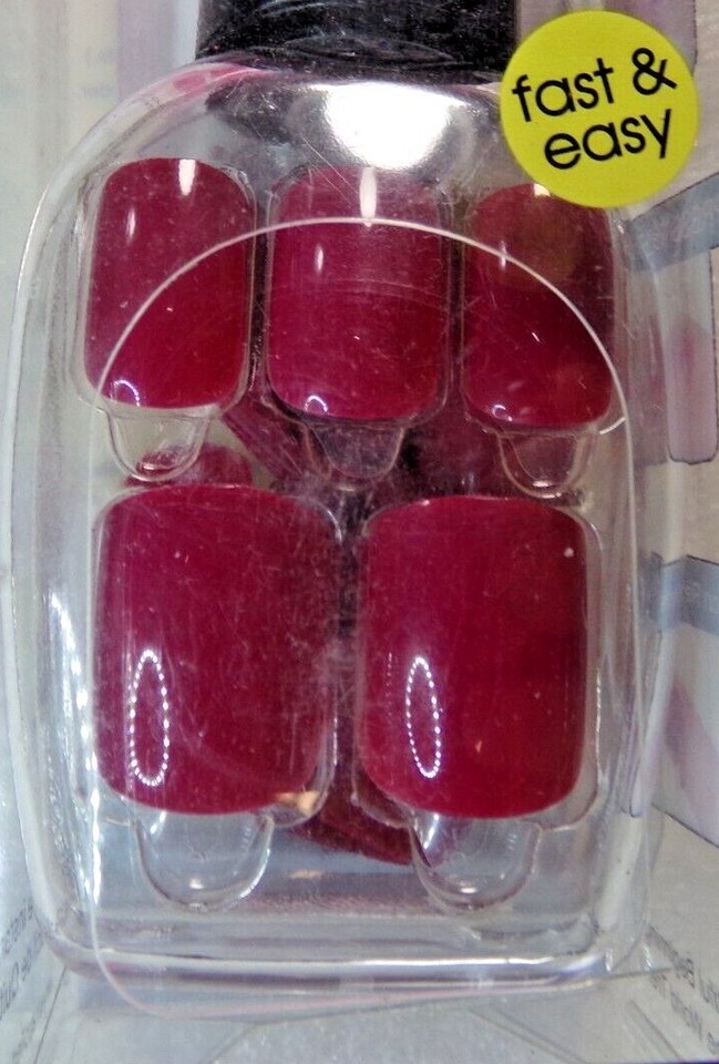 Nadeco Nails "Compare to imPRESS" Press-on Nails short, Shiny Blue Pink ...