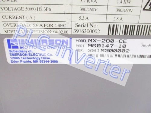 *US duty free* New EMERSON MX-280-CE 960147-10 AC Servo Drive 1.4kw | eBay