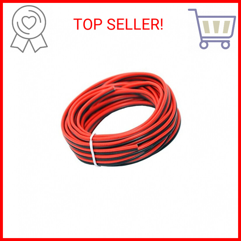 TUOFENG 18 AWG Silicone Electrical Wire 30 Feet [15 ft Black and 15 ft ...