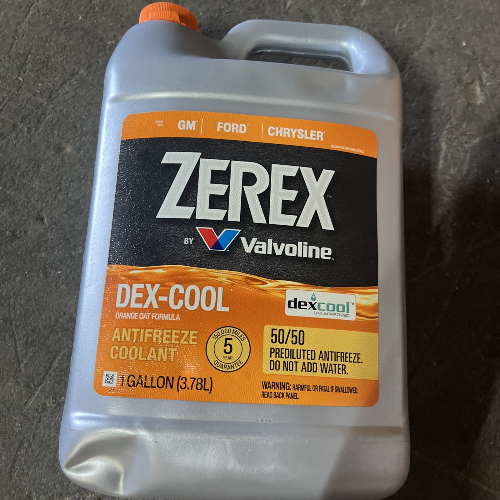Zerex ZXELRU1 Coolant Antifreeze Orange Dex Cool 50/50 Prediluted 1 ...