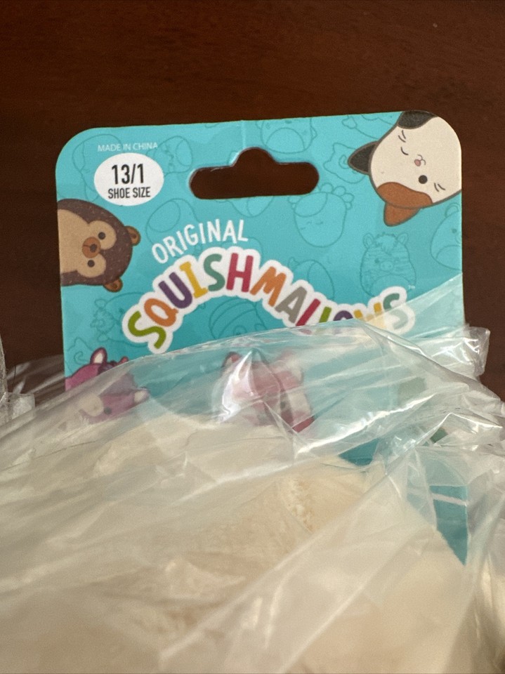 NWT Squishmallow Slippers Brock The Dog Plush Kids Size 13/1 FREE ...