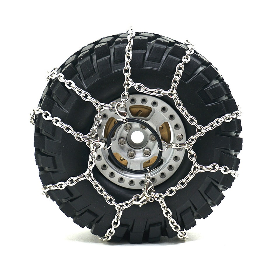 Metal Snow Chain Anti-skid Chains 114/120mm for 1/10 RC Car TRX4 Axial ...
