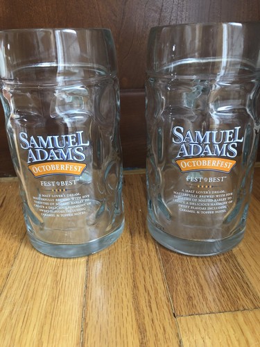 2 Samuel Sam Adams Beer Octoberfest Mug Glass Stein 0.5L Bar Fest The ...