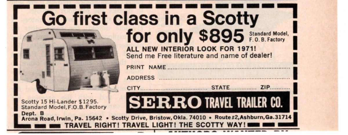 Vintage Serro Scotty Sportsman SERRO SCOTTY Travel Trailer Camper RV