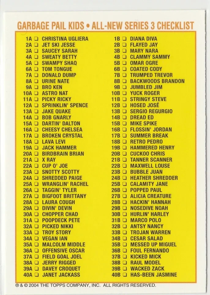 Malcolm Middle #35a Garbage Pail Kids GPK 2004 All-New Series 3 ANS3 | eBay